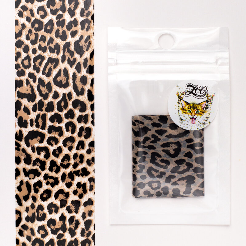 Фольга переводная Леопард №1594 Zoo Nail Art, 4×50 см
