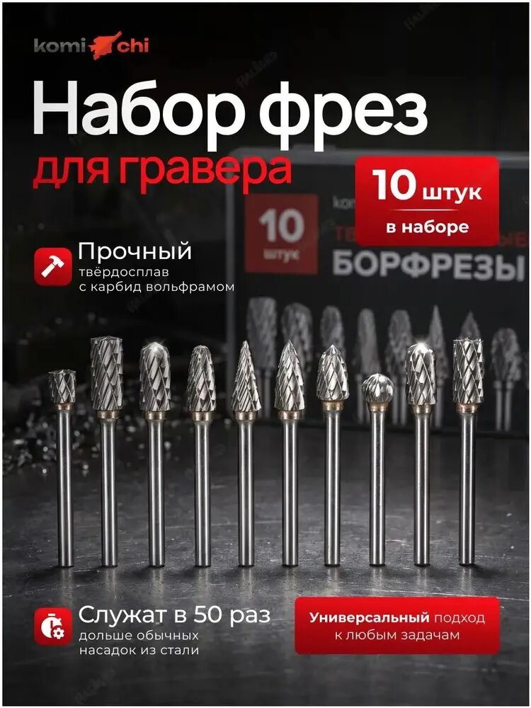 Шарошки для гравера по металлу, фреза по дереву, борфреза для дрели и шуруповерта, твердосплавные мини шарошки по камню