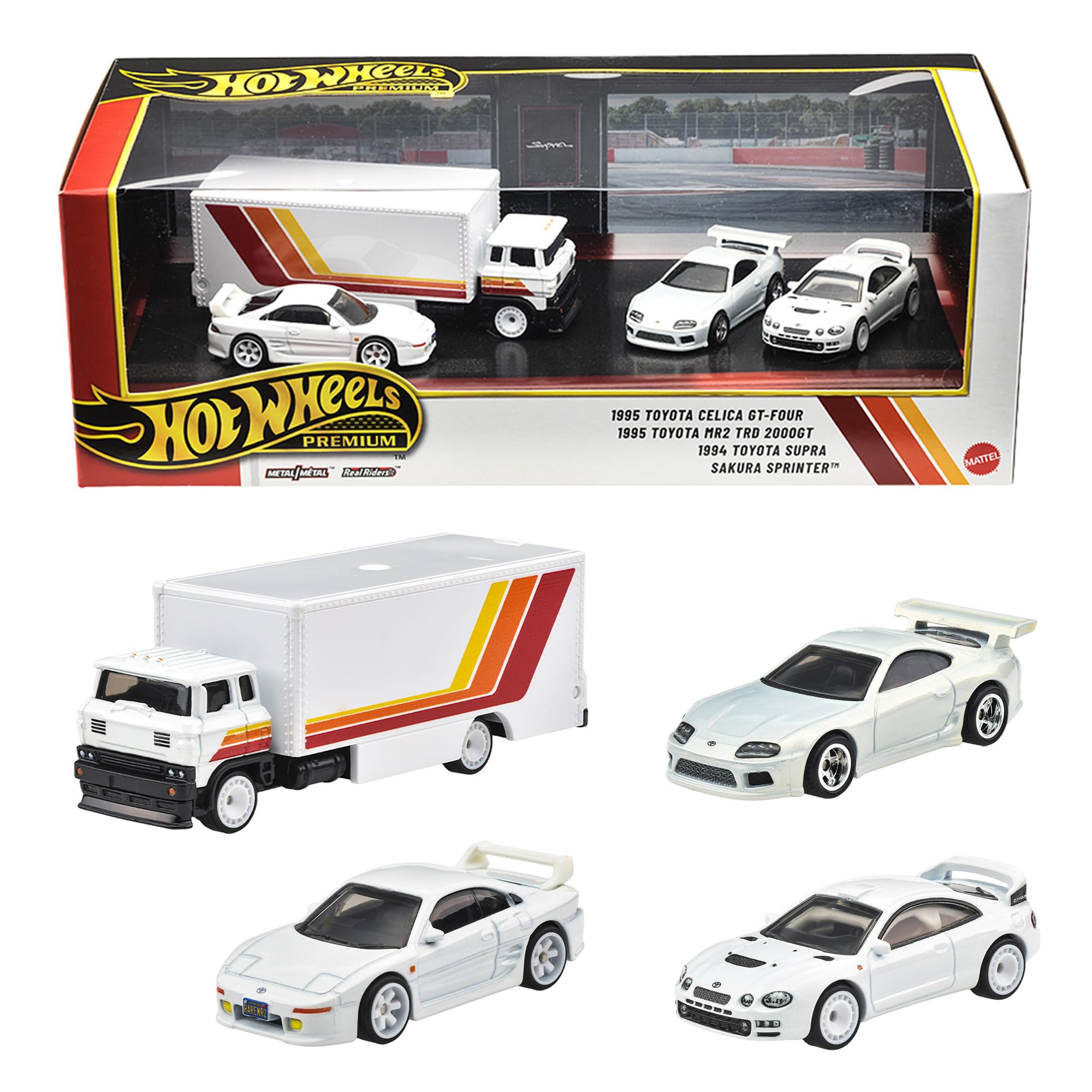 Игрушечный транспорт Hot Wheels PREMIUM - Набор из 4 диорам/витрин Toyota Sports Car Set - Хот Вилс JHW44