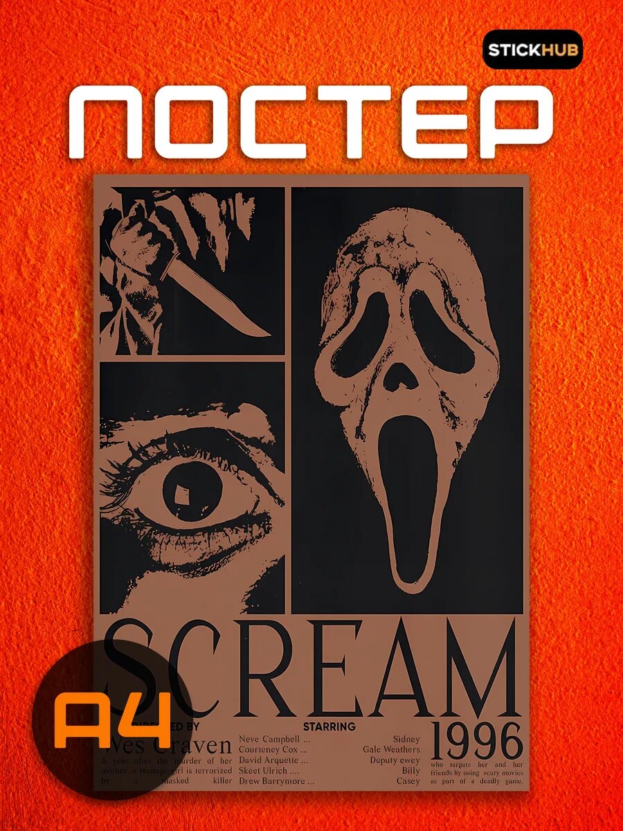 Постеры на стену интерьерные GHOSTFACE Крик