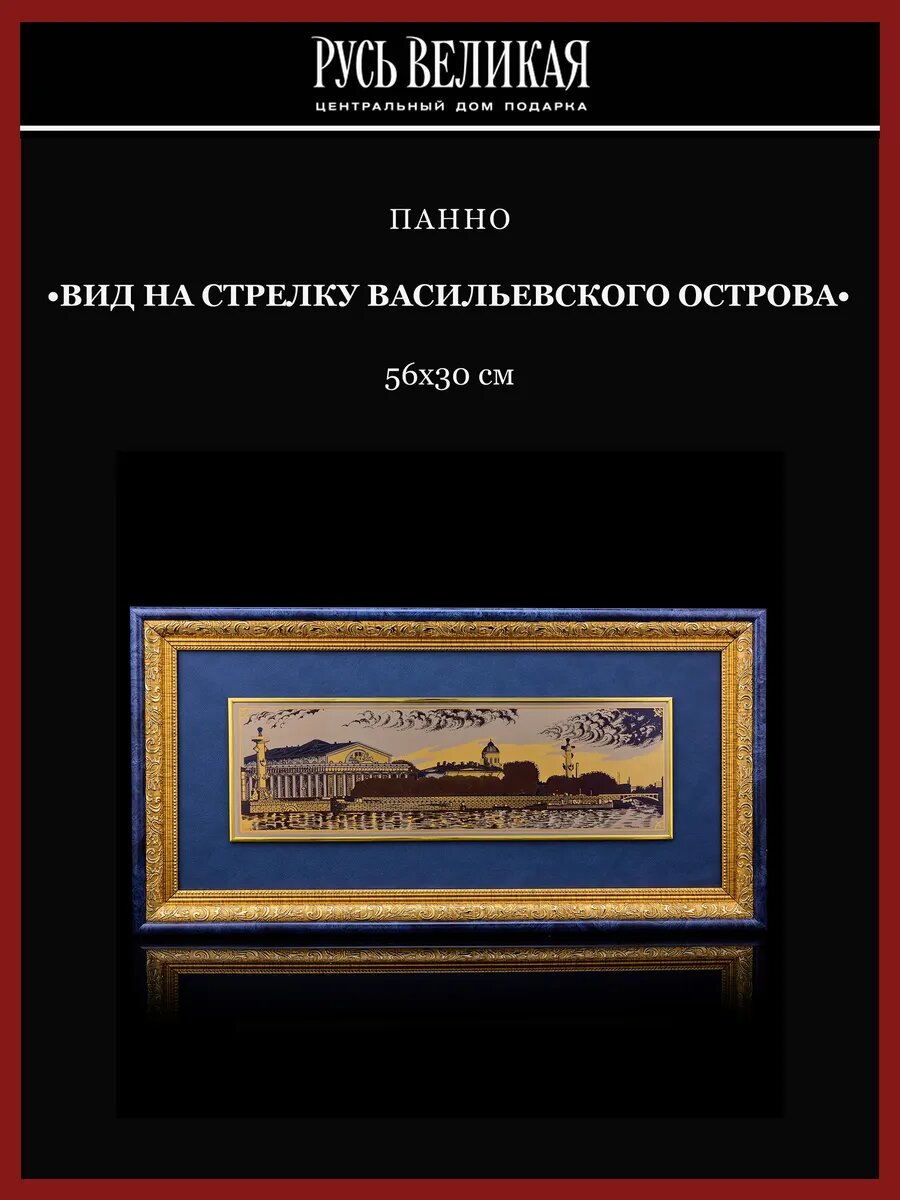 Панно "Вид на стрелку Васильевского острова" 56х30 см