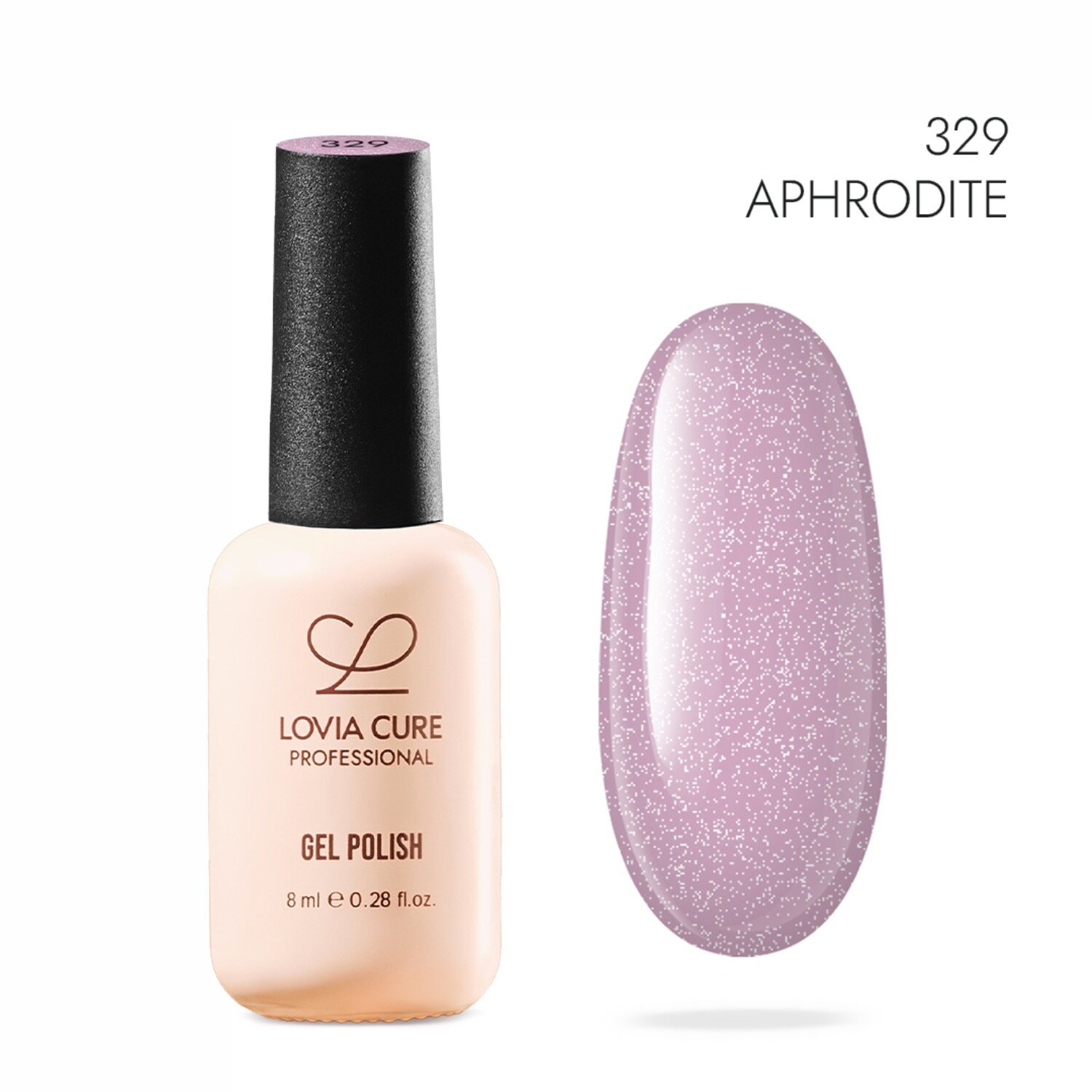 Гель-лак LOVIA CURE светоотражающий 329 Aphrodite 8 мл нежно сиреневый со светоотражающим шиммером