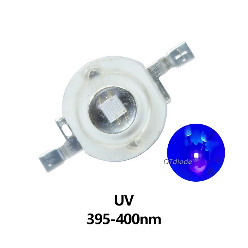 OTdiode 1W 3W 5W LED Chip лампы UV 390nm, 3W-10pcs