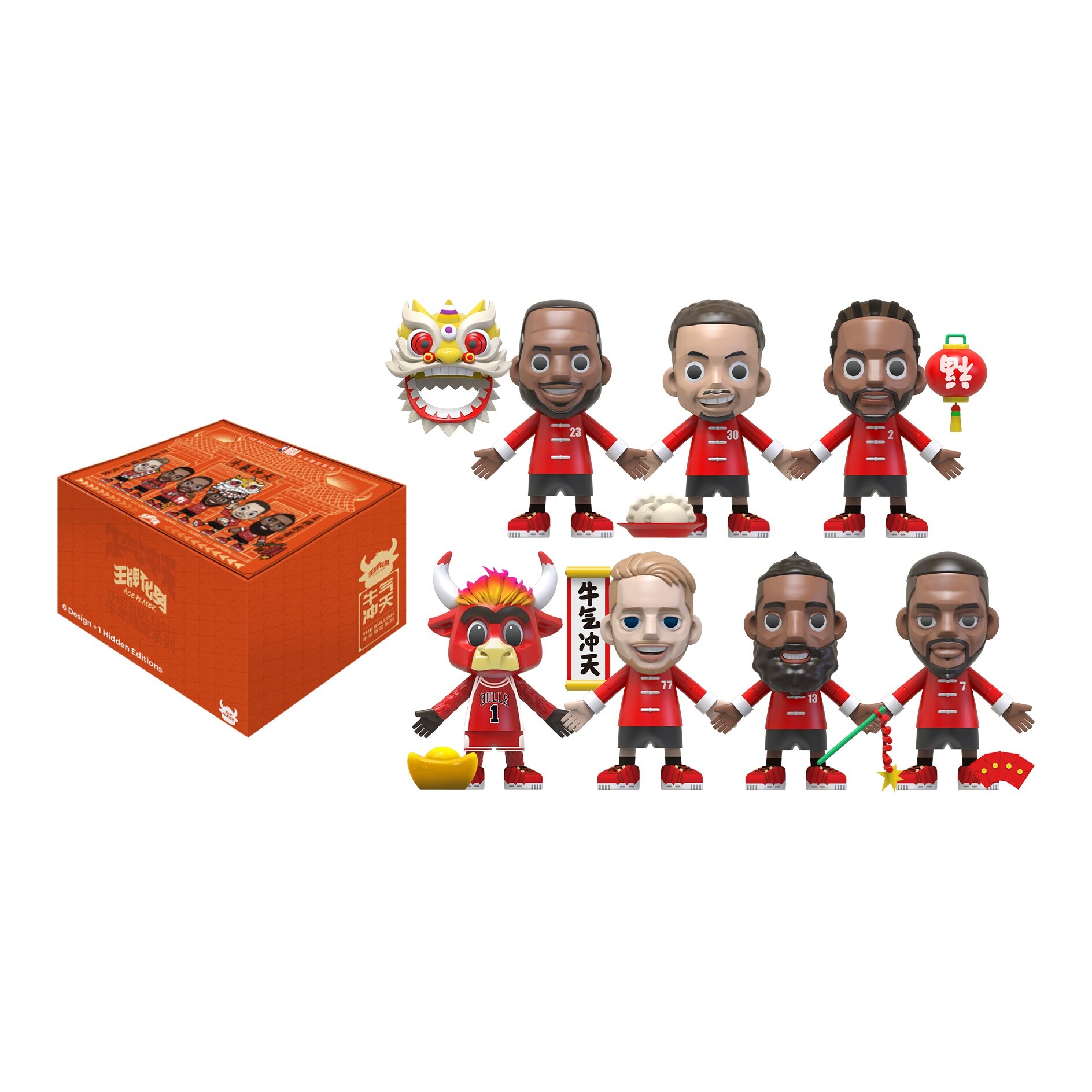 AcePlayer x NBA CNY James, Stephen Curry, KD Mystery Boxes Single Mystery Box/Full Box 6 Pcs
