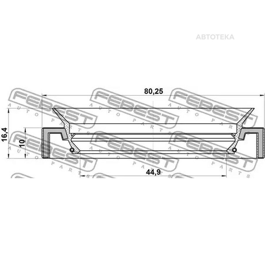 Сальник привода (46x80x10x16 4) TOYOTA LAND CRUISER 100 HDJ101/UZJ100 1998-2007 FEBEST 95HAY46801016C