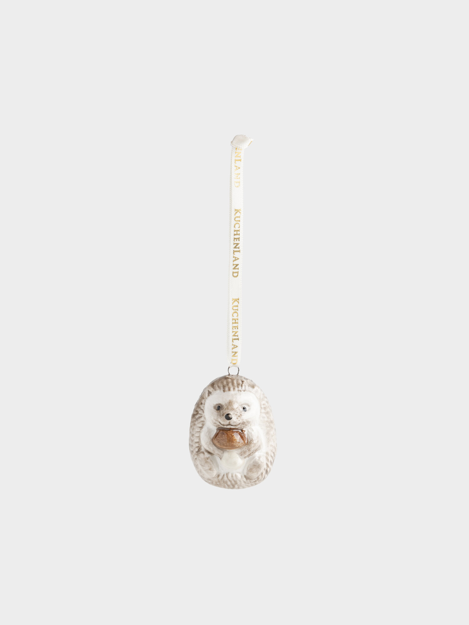 Подвеска декоративная, 5 см, керамика D, коричневая, Еж с грибом, Hedgehog