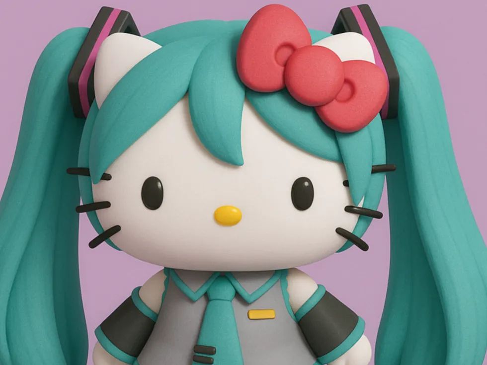 Коллекционная фигурка "Hello Kitty в образе айдола Мику"