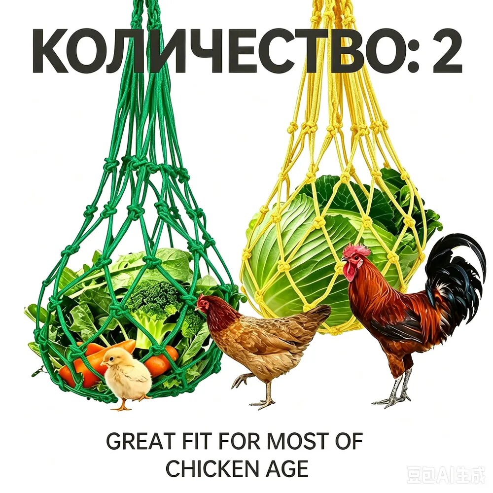 Рептух для птицы. ячейка 6-8см. (шпагат). Цвет Белый.