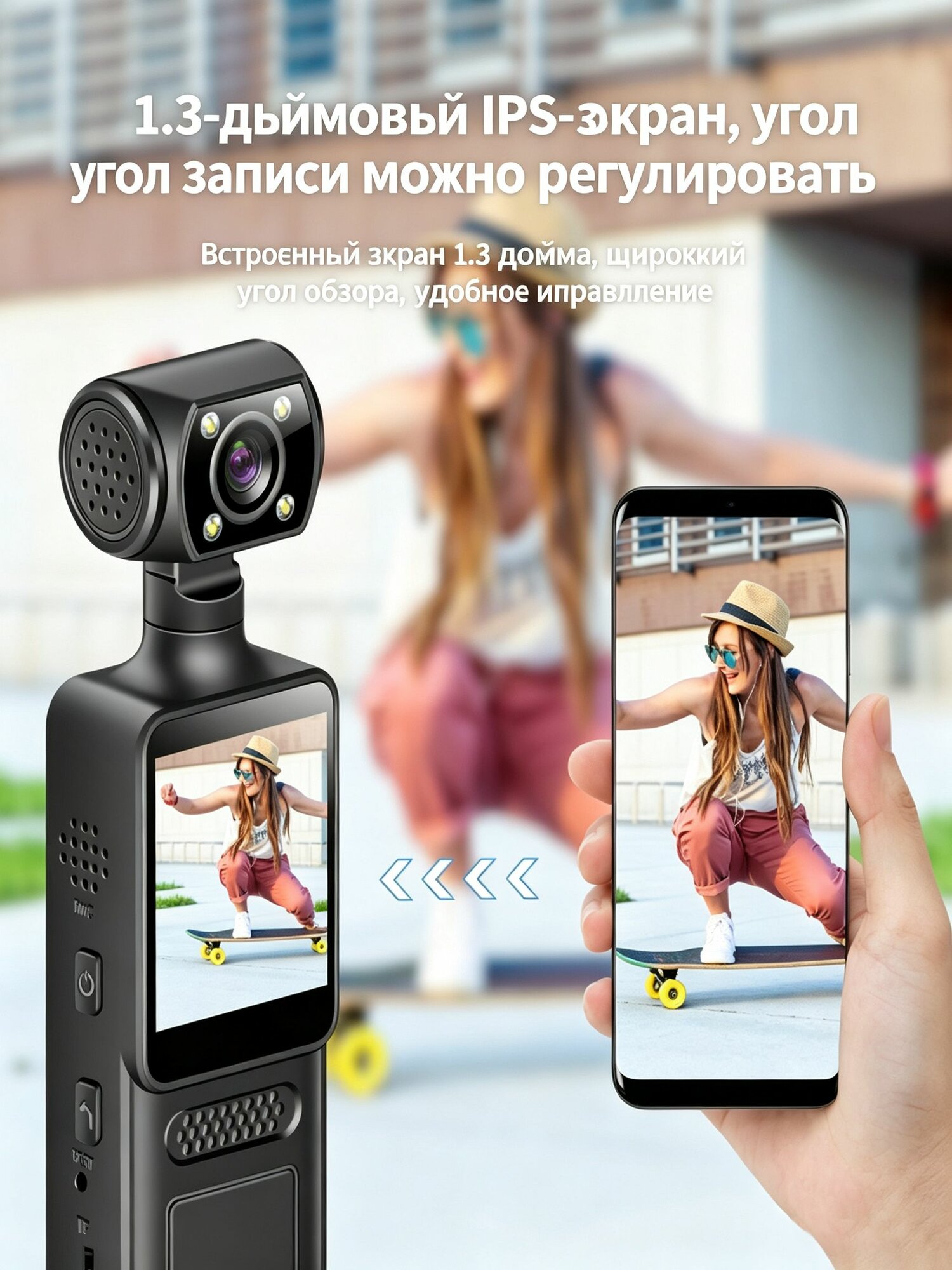 Портативный видеорегистратор 4K UHD, профессиональная ночная съемка, инфракрасное ночное видение, стабилизация