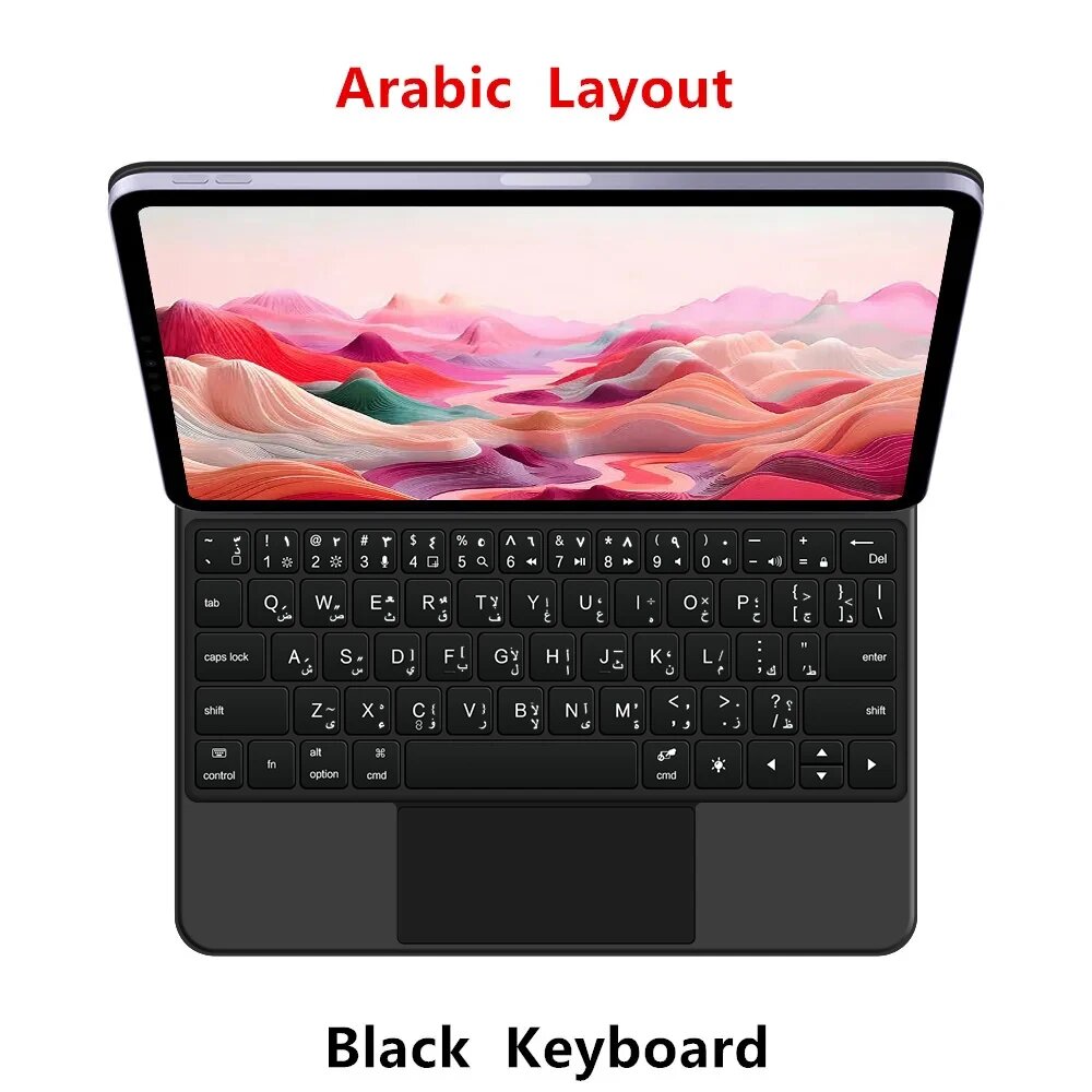 Черный Magic Keyboard Folio для Xiaomi Pad 7/8 Pro (Arabic)