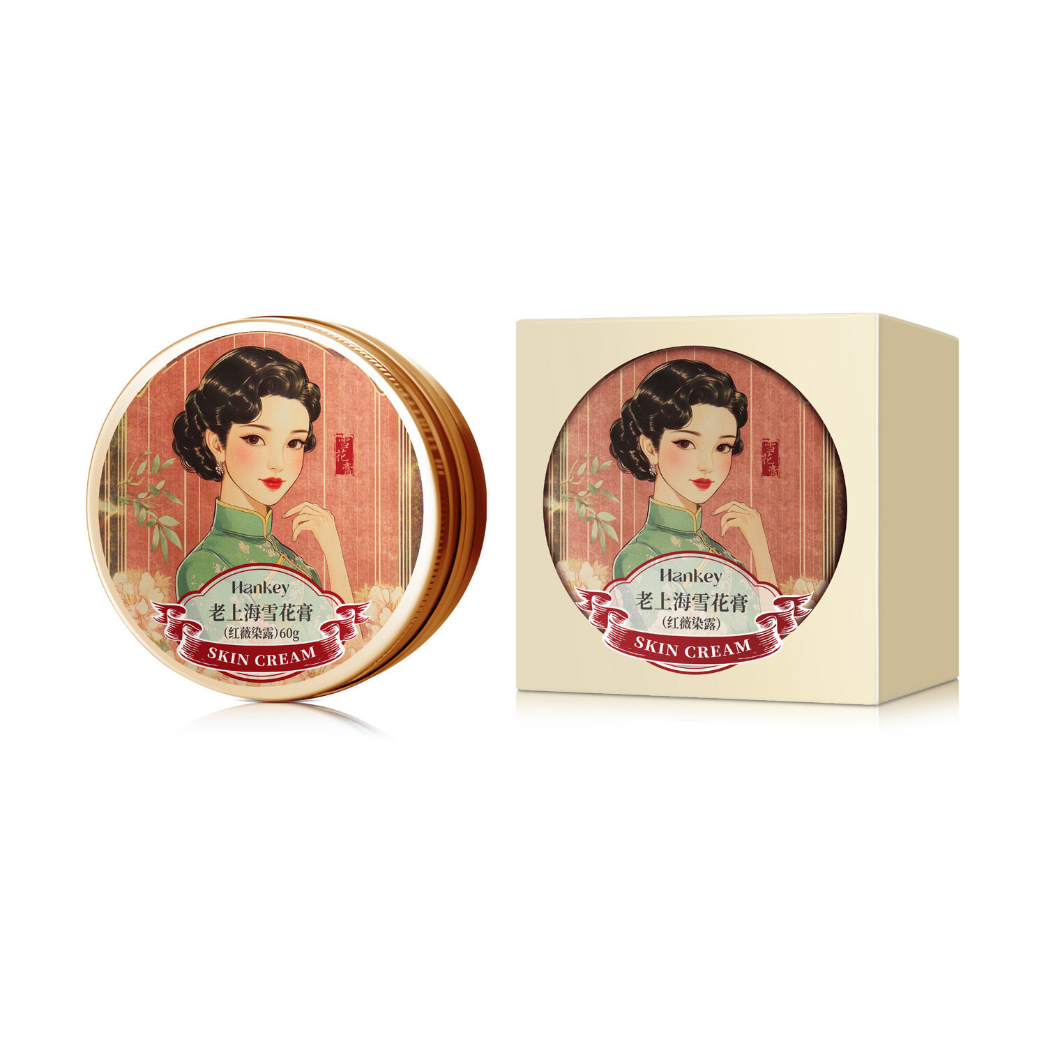 Увлажняющий крем для лица Hanji Old Shanghai Snow Cream 60 г, крем для рук против растрескивания, осенне-зимний.