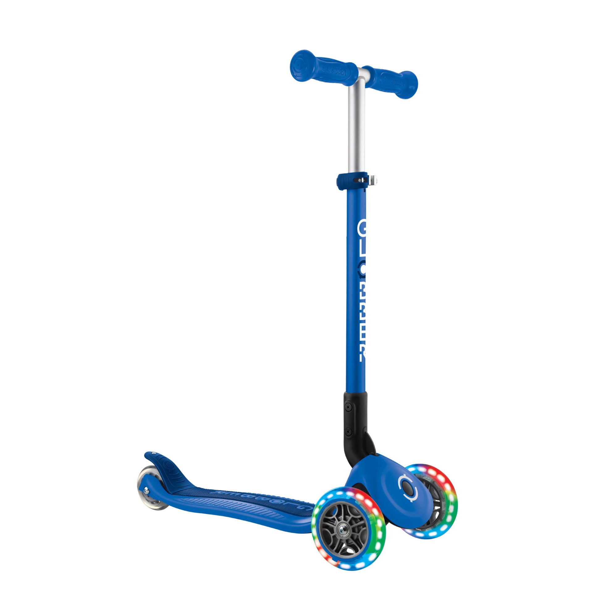 Трёхколёсный самокат Globber Primo Foldable Lights Blue (432-100-3)