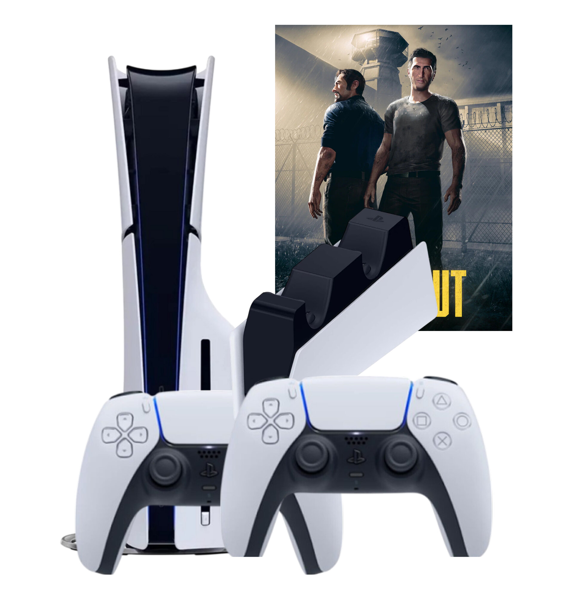 Игровая приставка PlayStation 5 Slim Disk + A Way Out+ Dualsense Charging Station+DualSense PS5 White