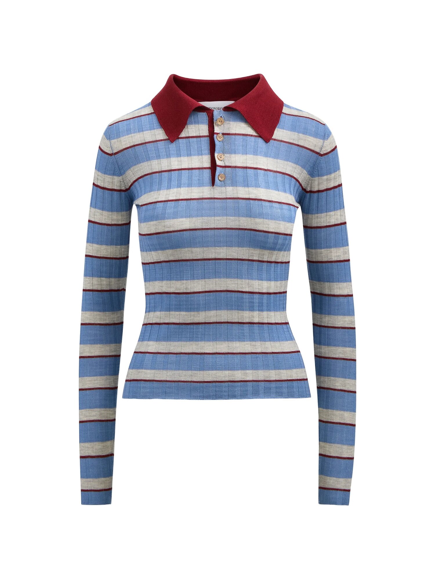 Топ Brandon Maxwell Joni striped polo top