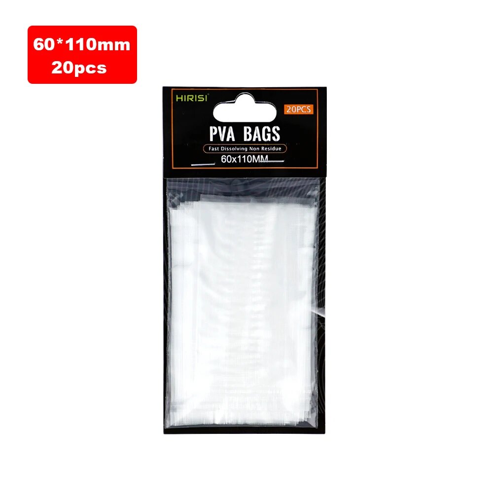 ПВА пакеты для карпа HIRISI 60x110mm, 20 шт.