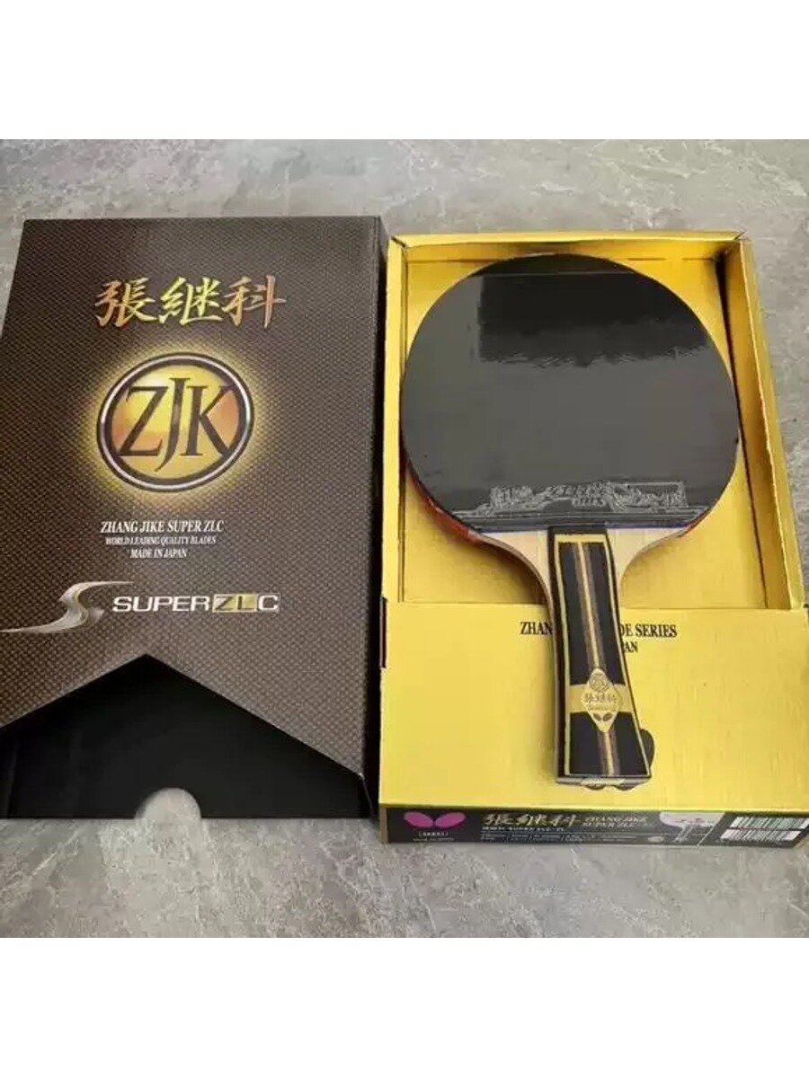 Ракетка для настольного тенниса с SUPER ZL CARBON, высокая скорость, дерево, FL, JP, красный, 1 шт