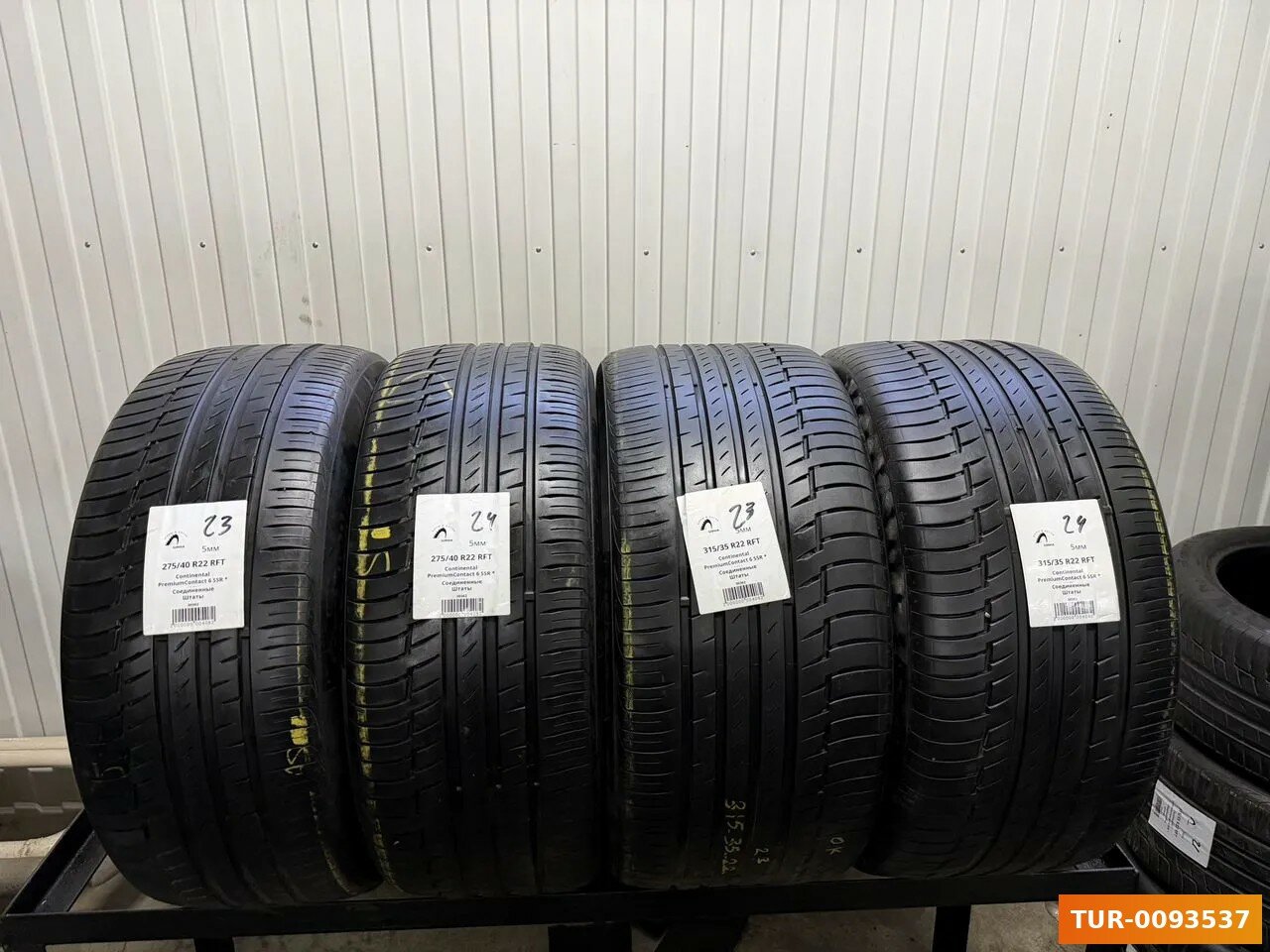 Комплект (4 шт) летних БУ шин Continental PremiumContact 6 SSR 275/40 R22 35% износ 8220471046 RunFlat