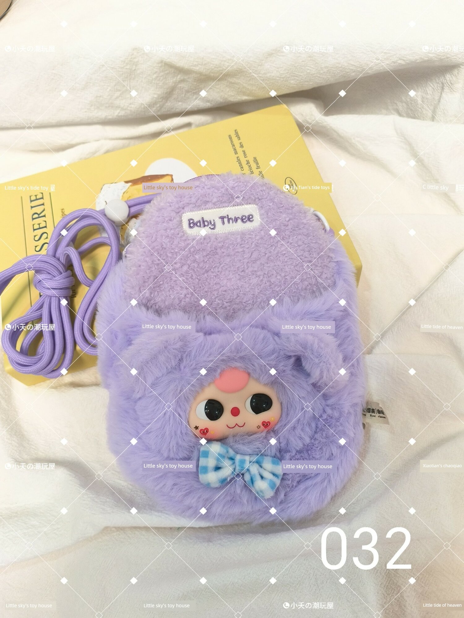 Baby Three Ключевой брелок с плюшевым медвежонком фиолетового ямса, слепой ящик, игрушка для детей 3+ лет