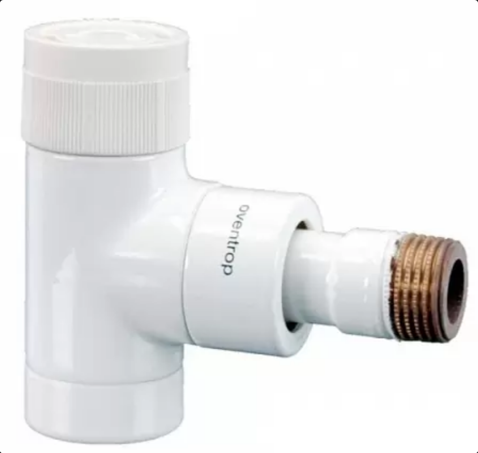 Термостатический клапан Oventrop Е Ду 15 1/2 для радиатора отопления угловой белый 1163062