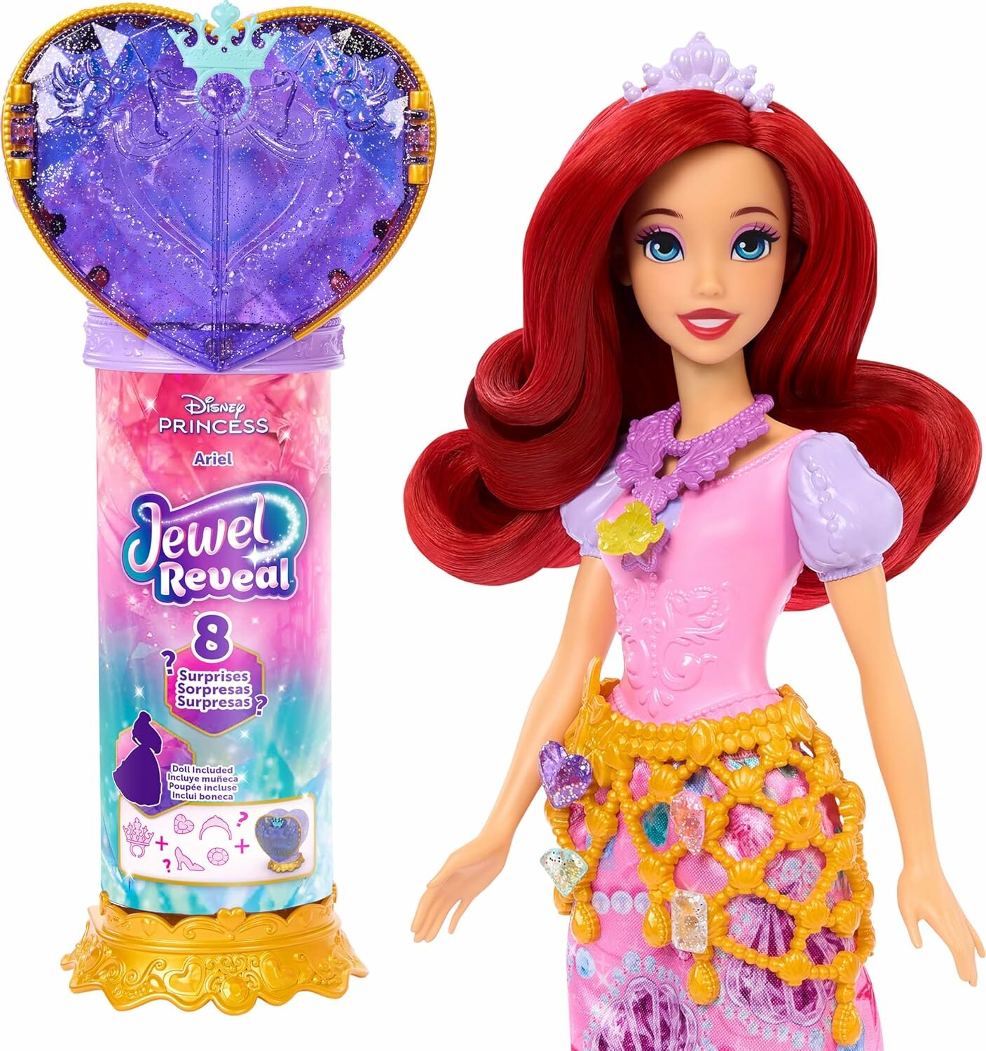 Кукла Mattel "Disney Princess Ariel" JHL49, с аксессуарами и сюрпризом, высота 27,5 см