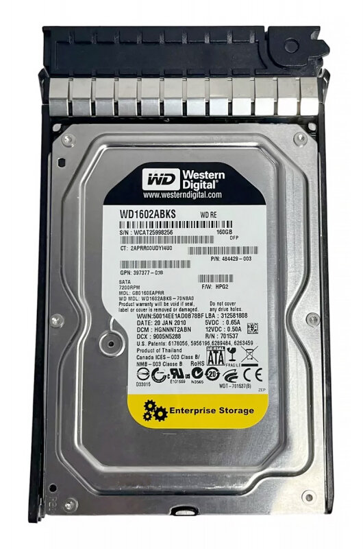 Жесткий диск HP 484429-003 160Gb 7200 SATAII 3.5" HDD