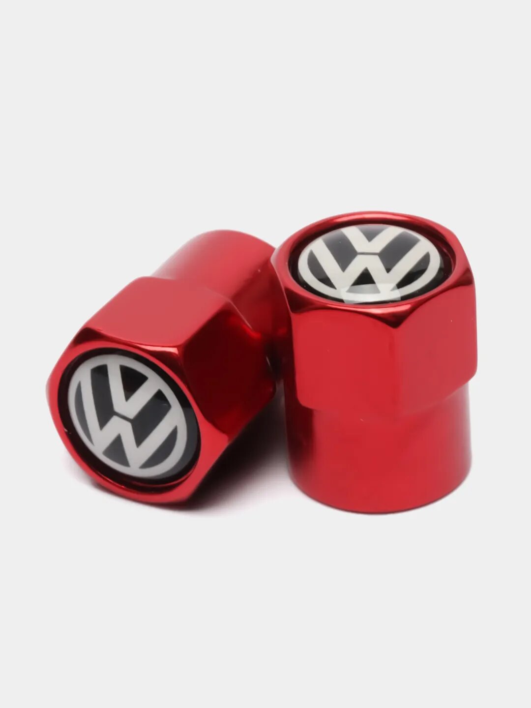 Колпачки для колес на ниппель авто с логотипом Volkswagen, 4 штуки, красные