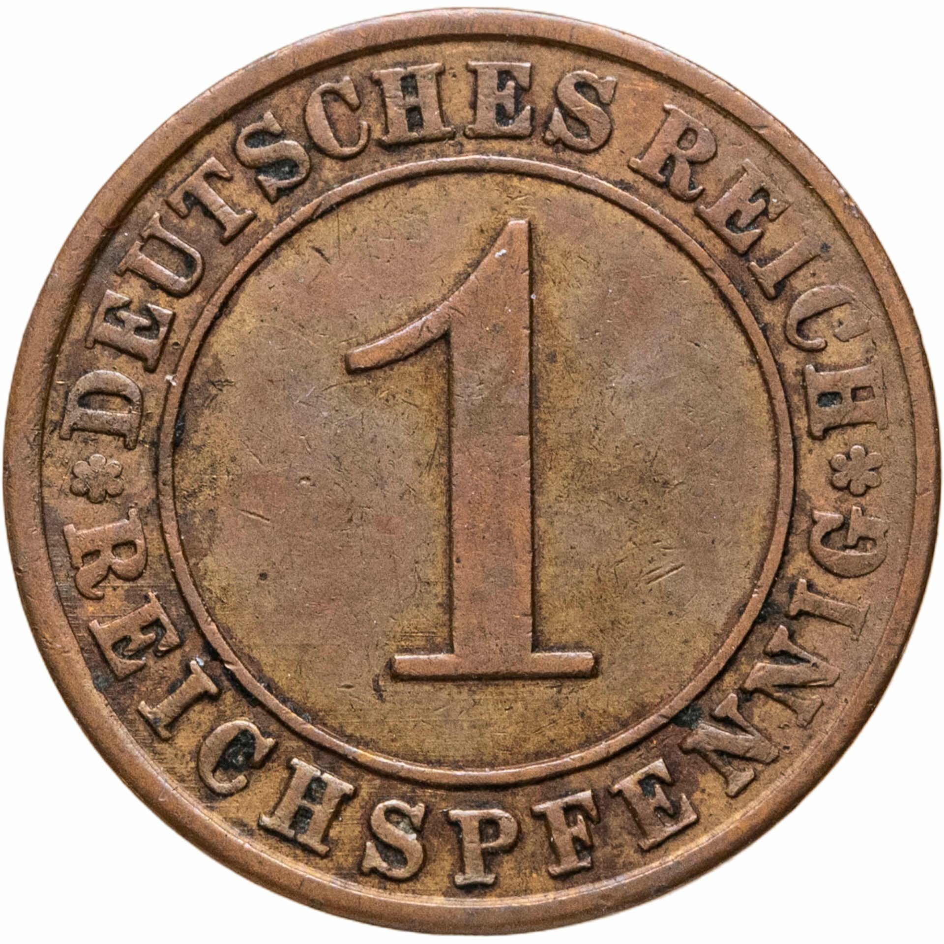 Германия 1 пфенниг Рейхспфенниг 1924 "А", Бронза, в сохранности XF