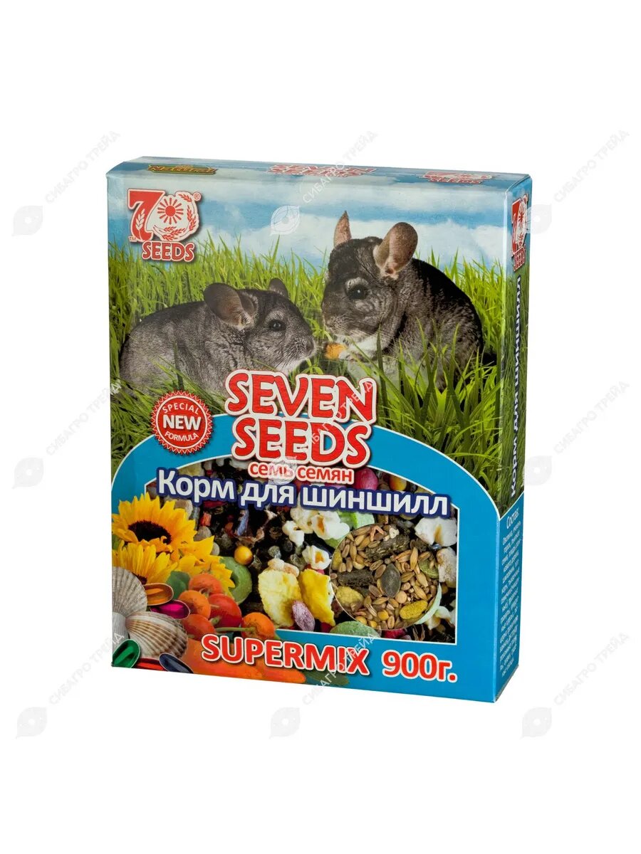 Корм витаминный сбалансированный для шиншилл seven seeds уп. 900 г