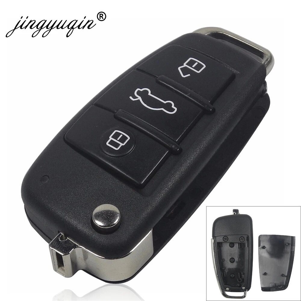 Корпус выкидного ключа Jingyuqin VVDI KD JMD с 3 кнопками для AUDI A2 A3 A4 A6 A6L A8 TT XKA600EN B02, сменный корпус-футляр