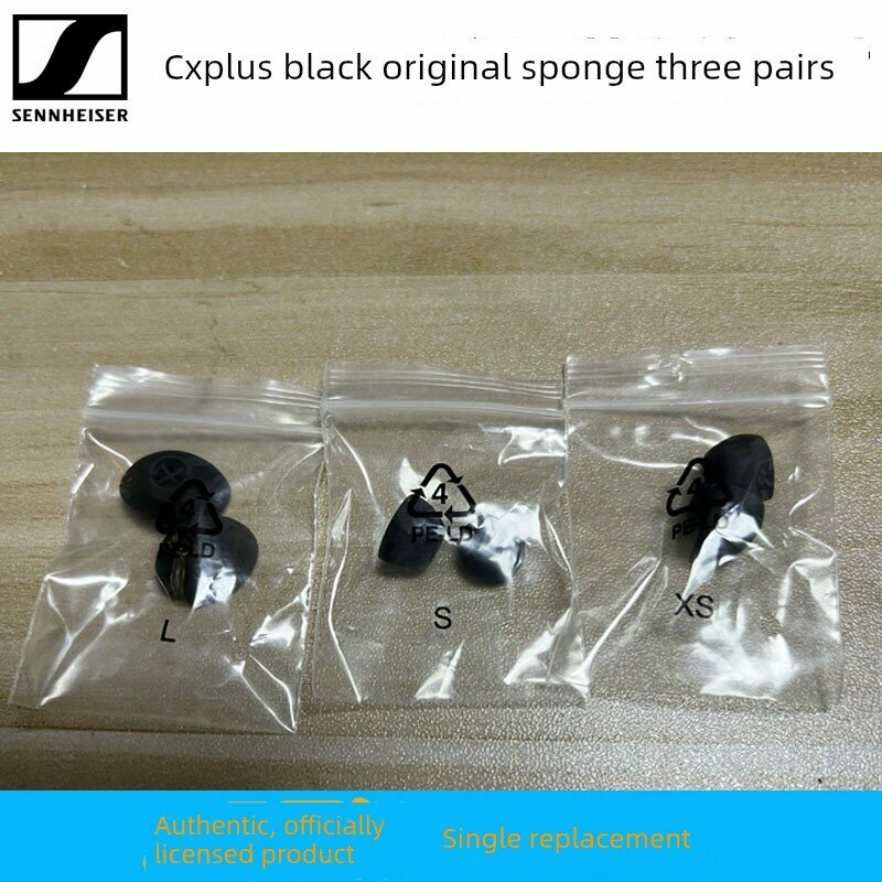 Оригинальные амбушюры для наушников Sennheiser CX Plus, черные, комплект из 3 штук, запасная часть