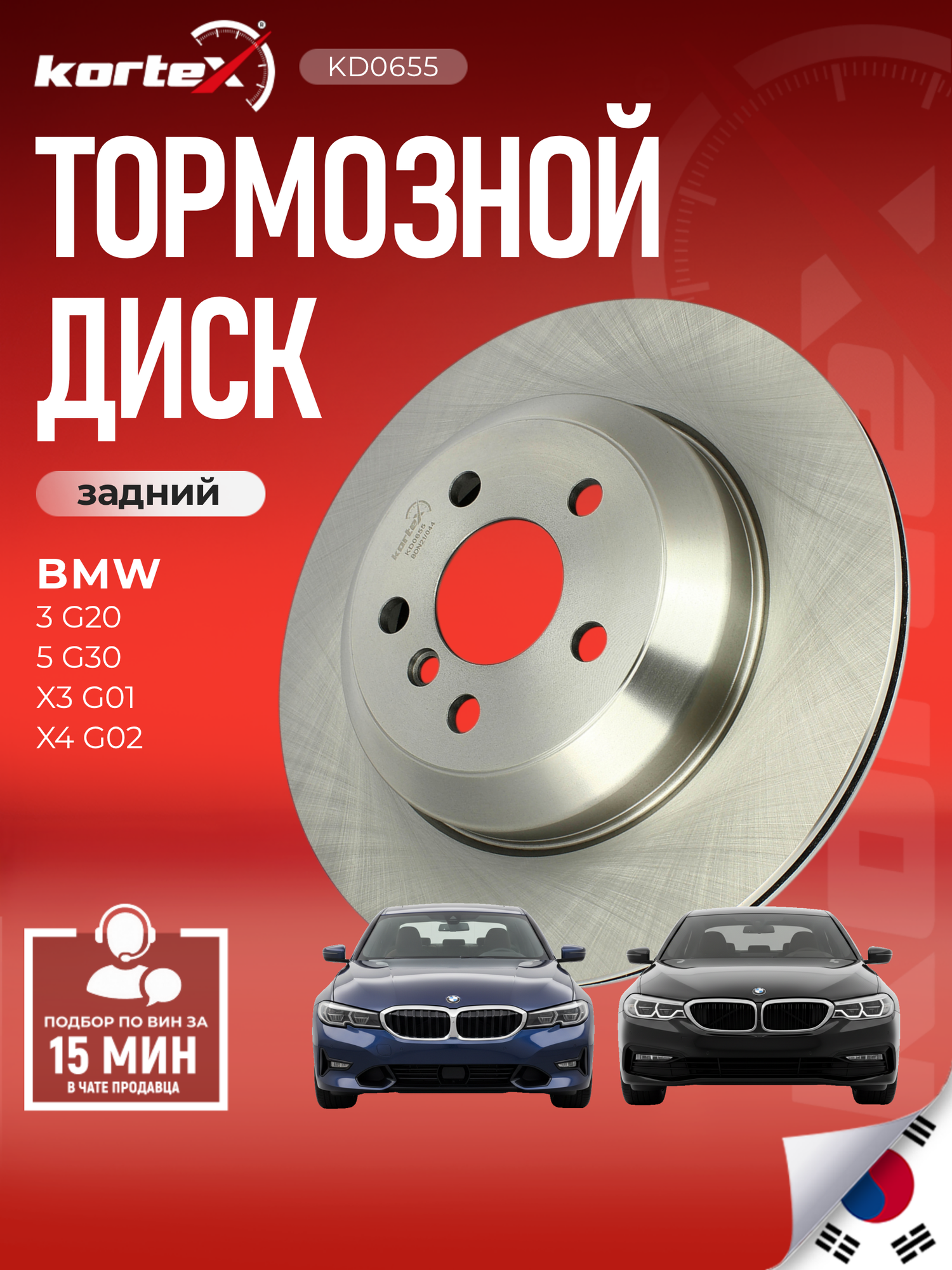 Диск тормозной (правый задний) BMW БМВ 5-СЕРИЯ G30 (2017>) (правый 330X20) 34216882246 34206883980