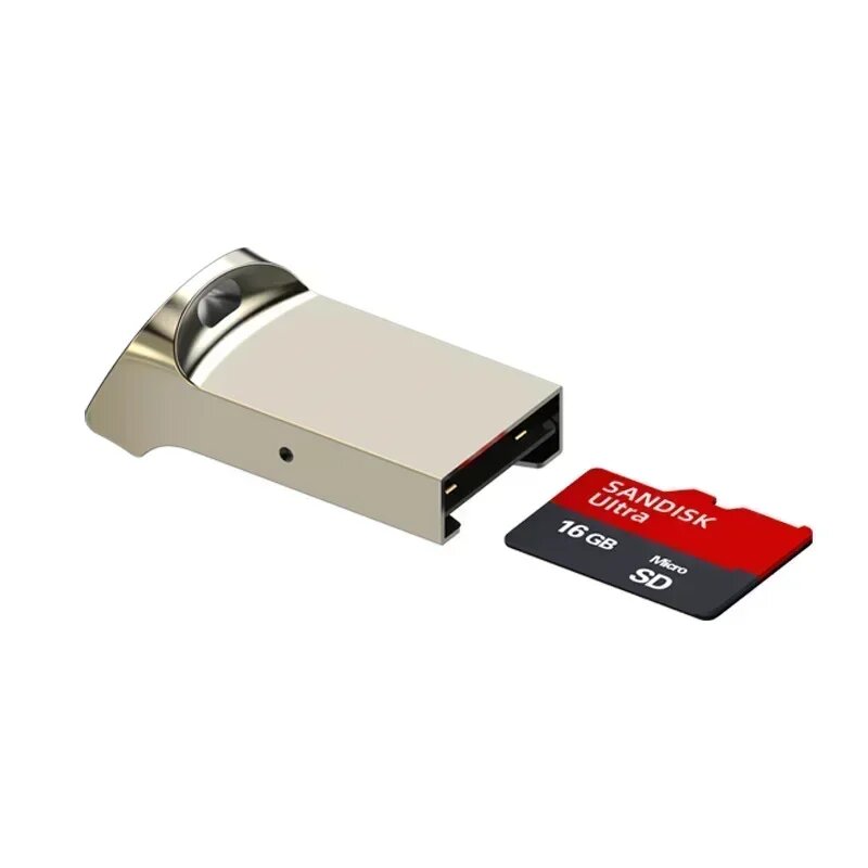 Адаптер USB 3.0 для SD карт памяти, серебристый