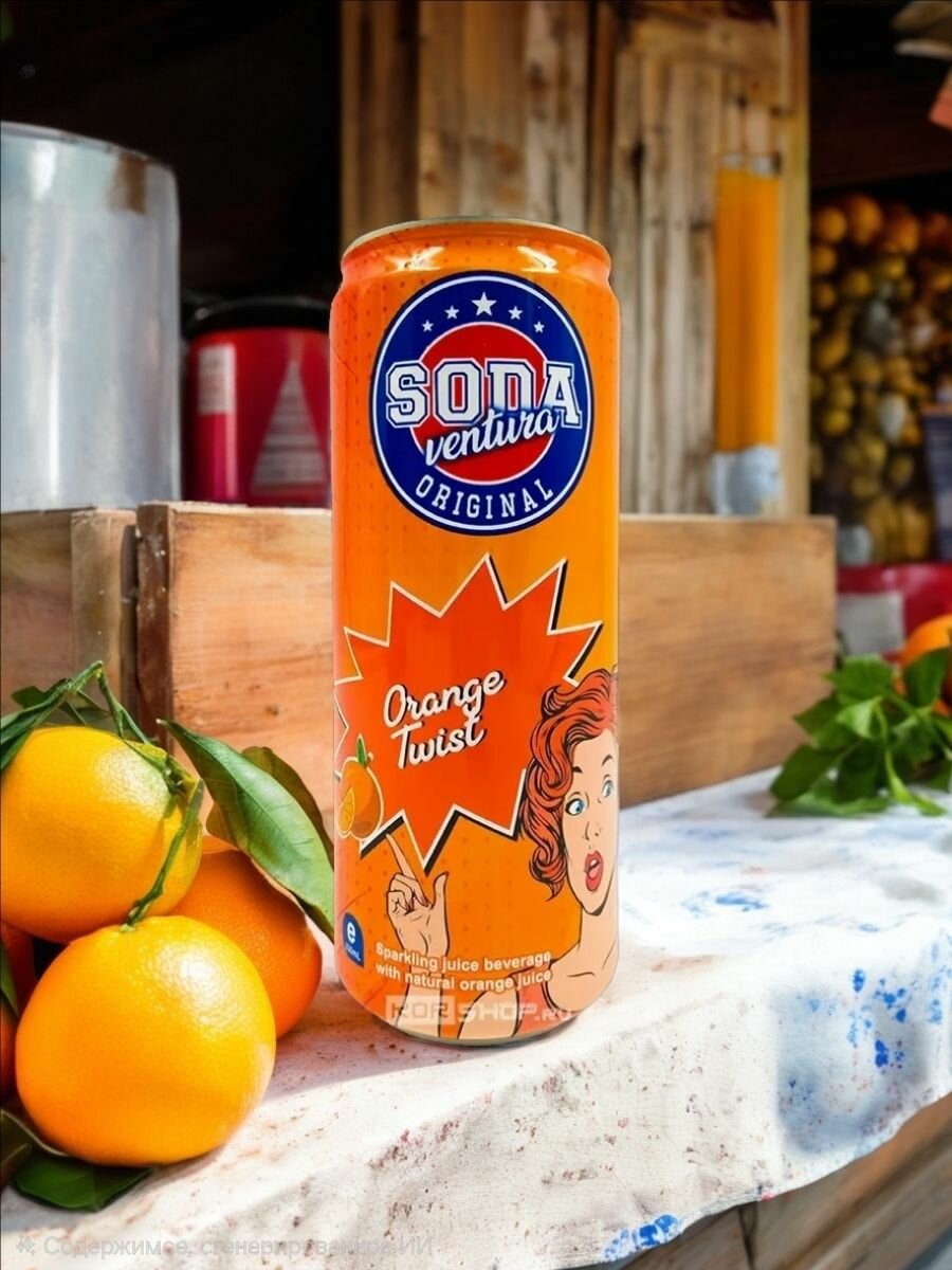 Напиток газированный апельсина Orange twist 330 мл