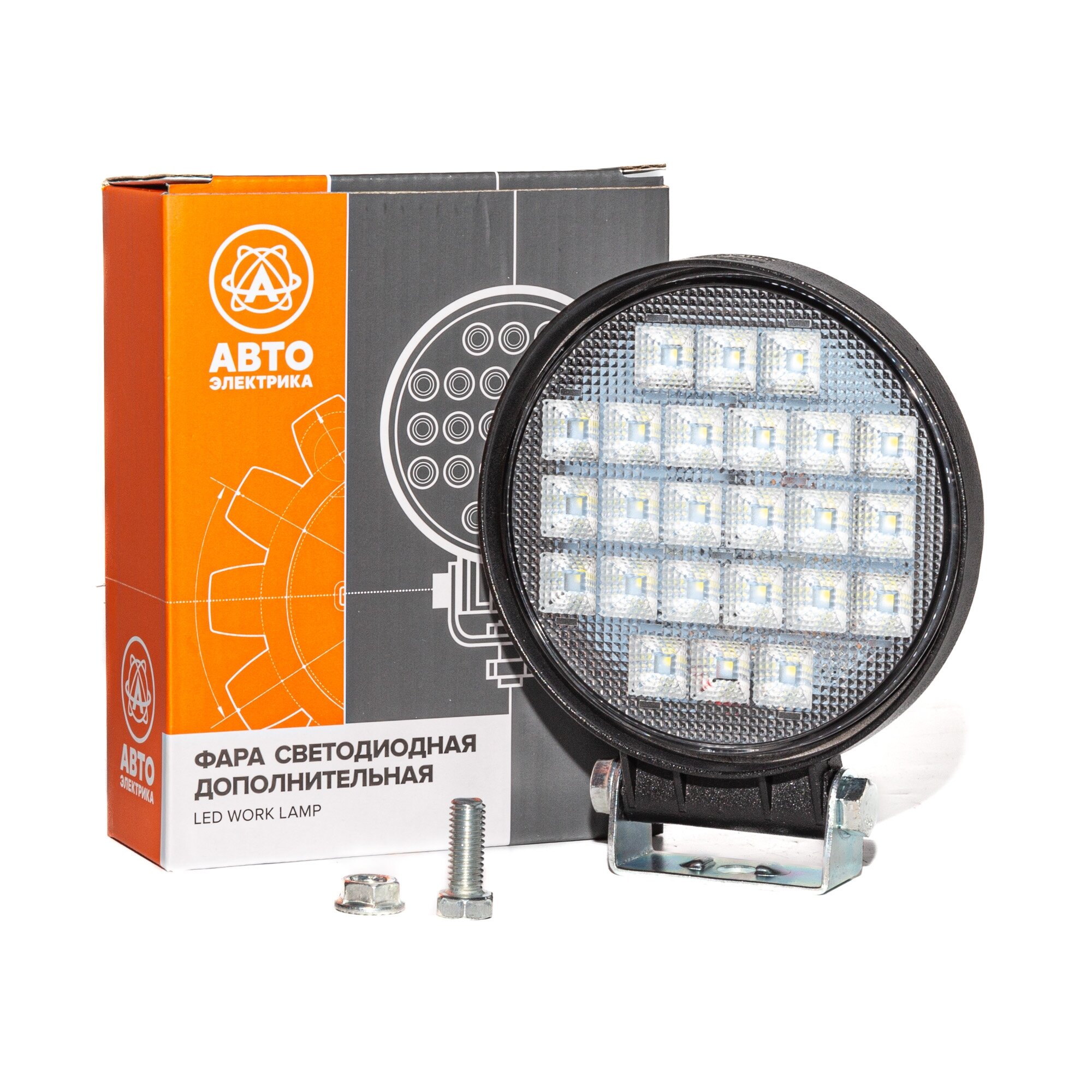 Фара светодиодная дополнительная, 12/24В, 24LED, круглая, арт. AE72R24LED42PC АвтоЭлектрика