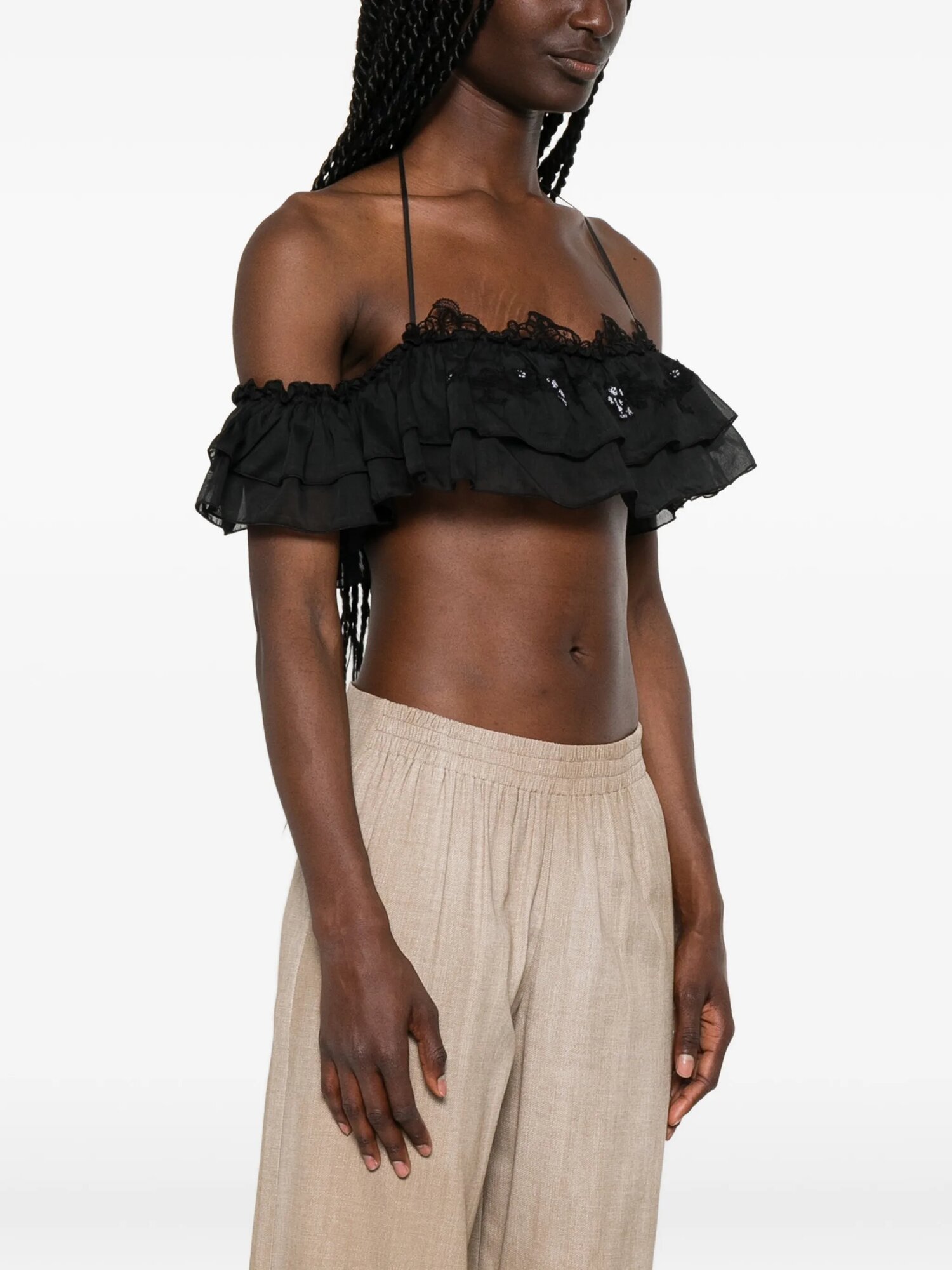 Топ Ermanno Scervino Ruffled halterneck top, размер 44 — фото 1