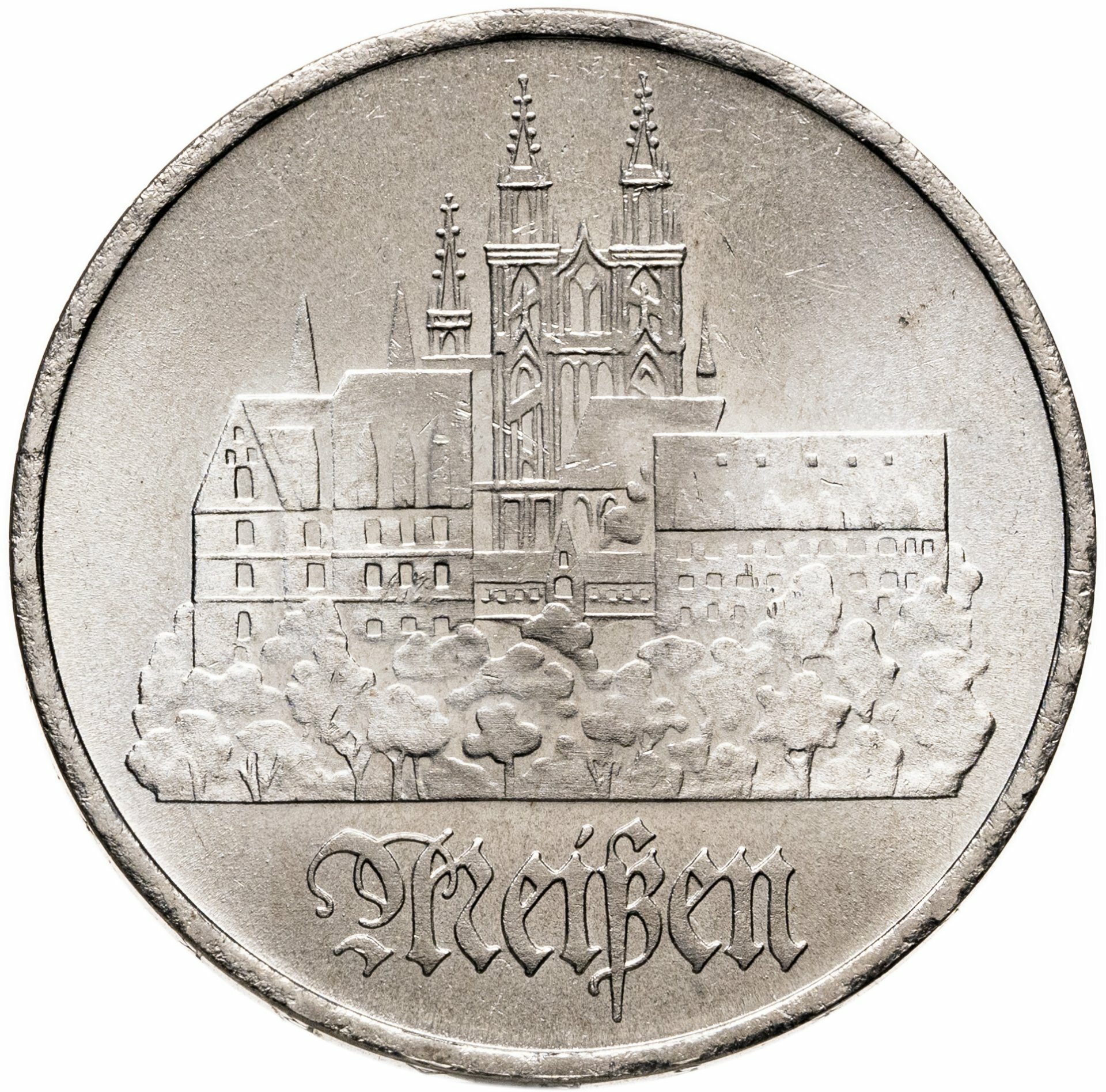 Германия ГДР 5 марок 1972 "Город Мейсен", МНЦ медь-никель-цинк, в сохранности UNC