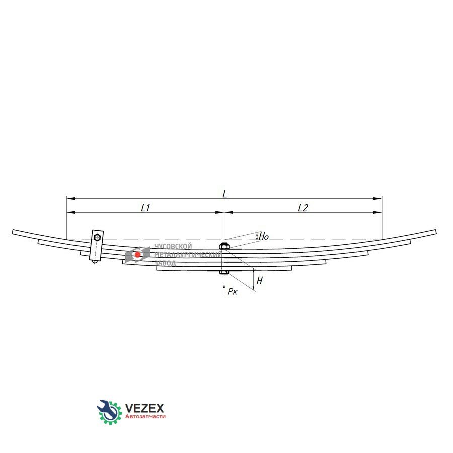 SPRINGER 701005IS2913012 рессора 5 лист задняя! L=970\ Isuzu