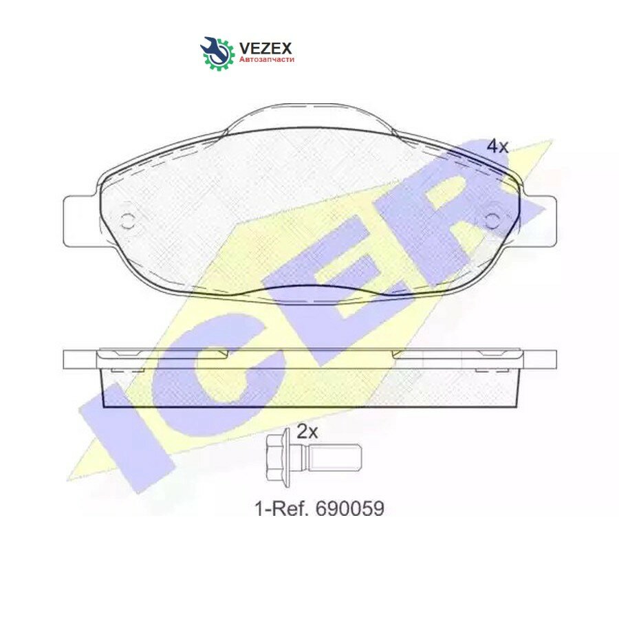 ICER 181851 181851 колодки дисковые передние!\ Peugeot 3081.4/1.6 07>