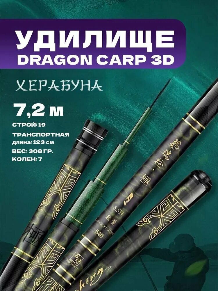Удилище, рабочая длина: 720 см