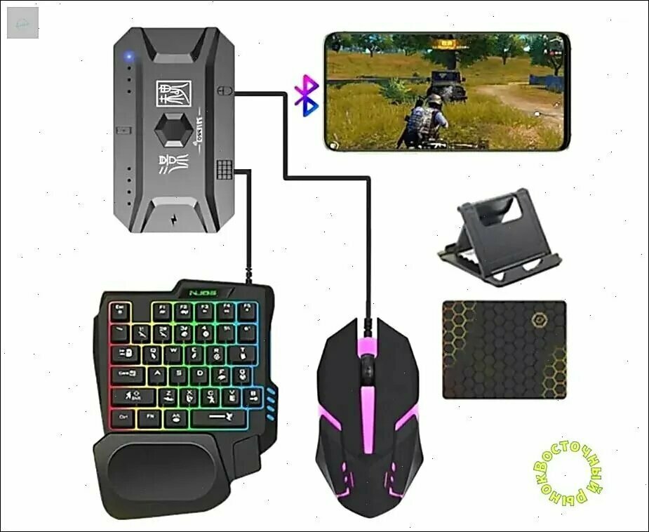 Комплект игровая клавиатура, мышь проводная , Английская раскладка, черный