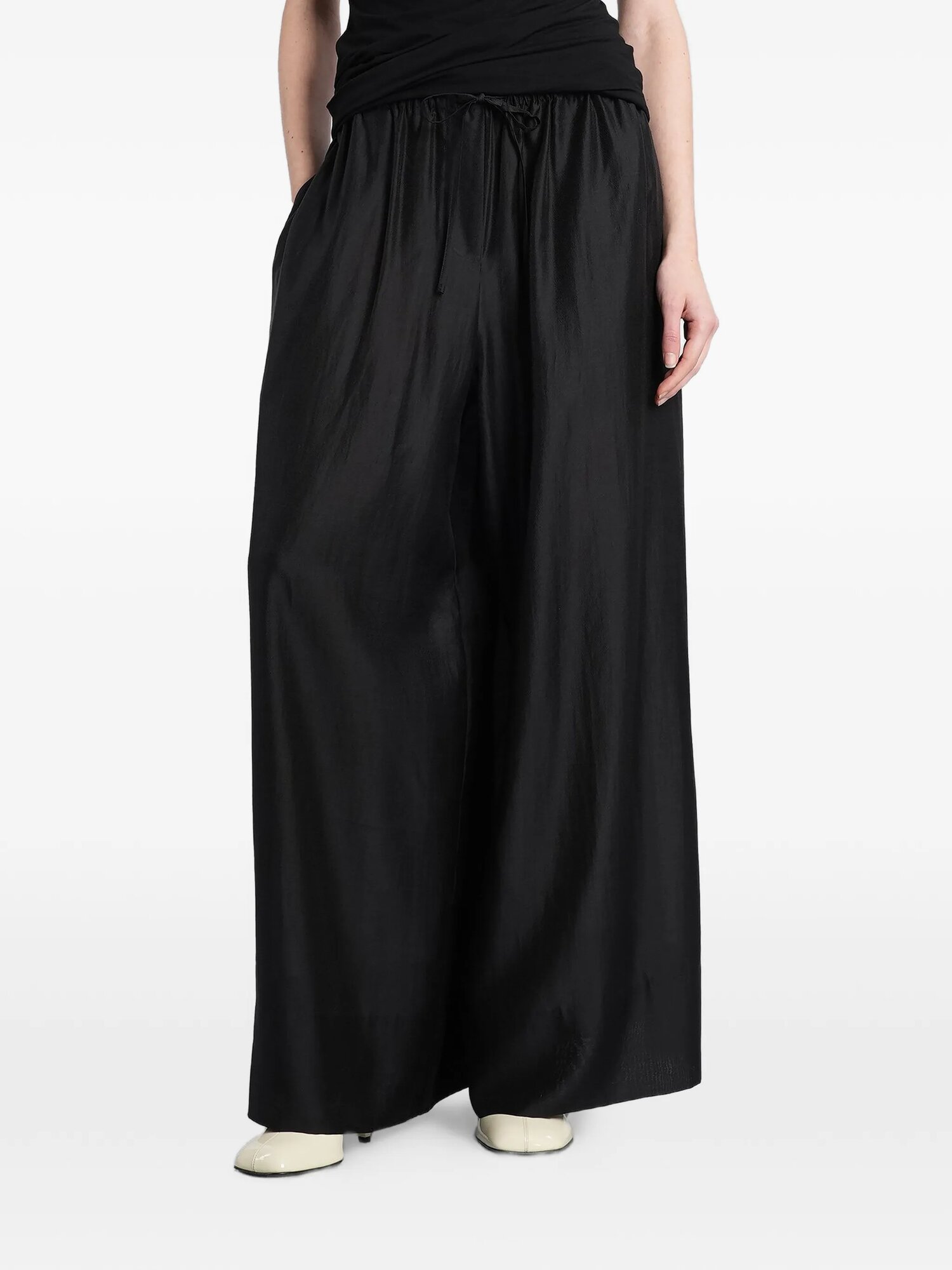 Брюки Drawstring wide-leg palazzo trousers