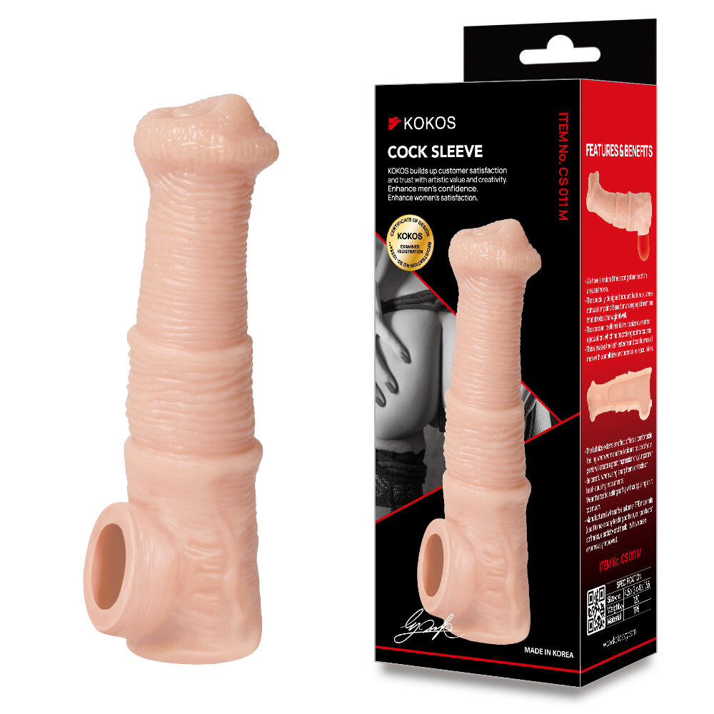 Насадка Cock Sleeve с крупной головкой телесная TPE KOKOS CS-011-M