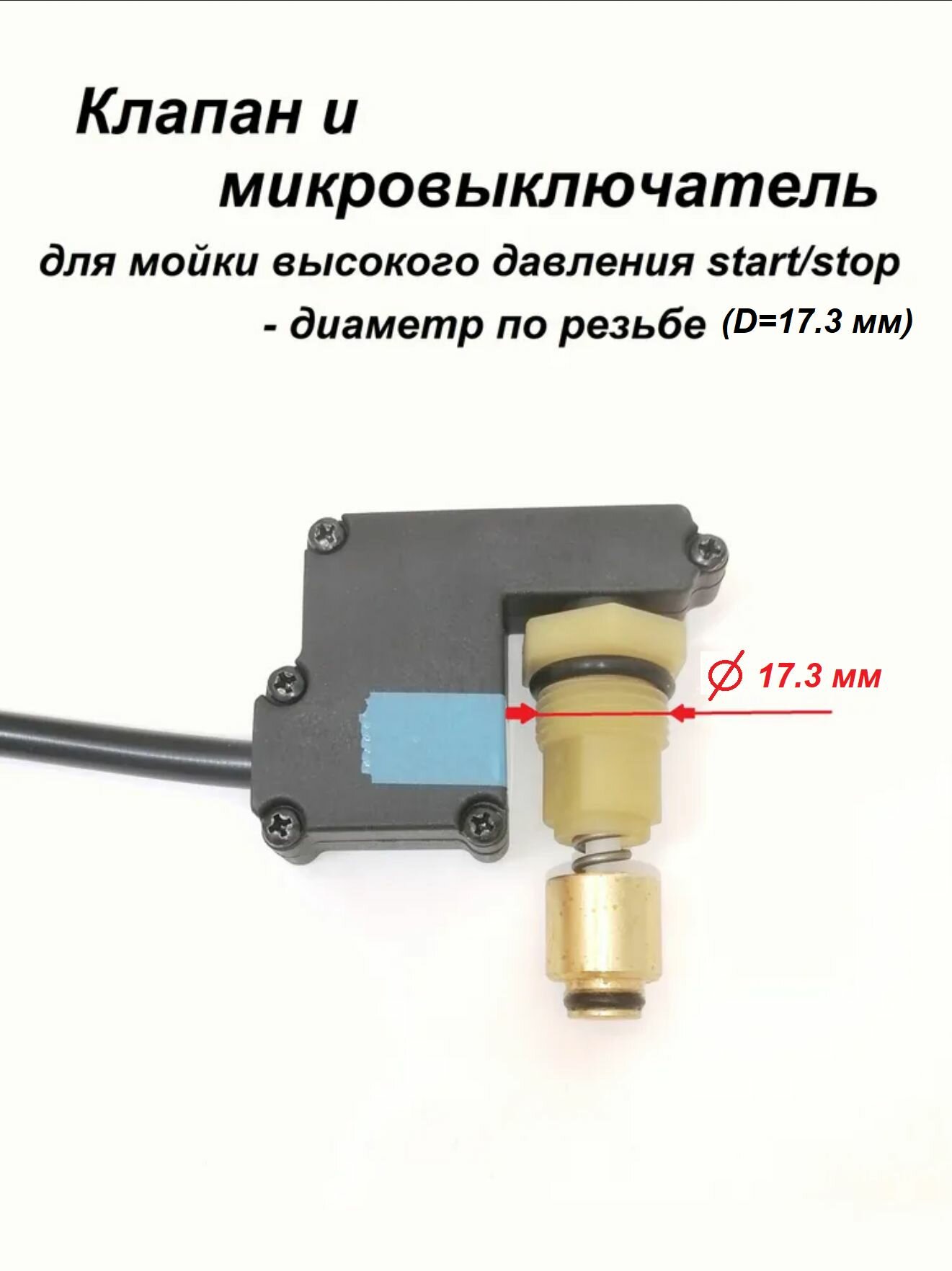 Клапан для мойки высокого давления (D17мм) + микровыключатель