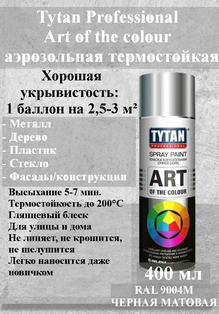 Tytan Professional Art Of The Colour краска аэрозольная Черная
