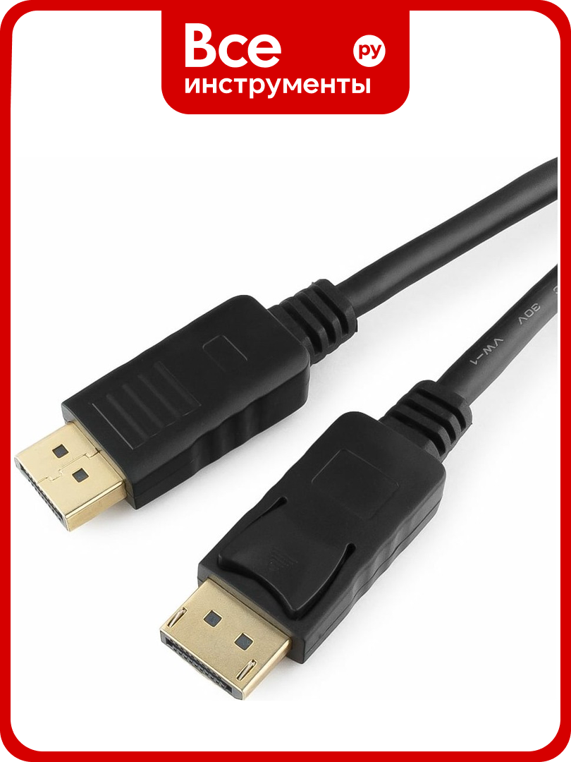 Кабель Cablexpert DisplayPort, 1.8м, 20M/20M, пакет, черный экран CC-DP-6, 2 x dp (папа) длина