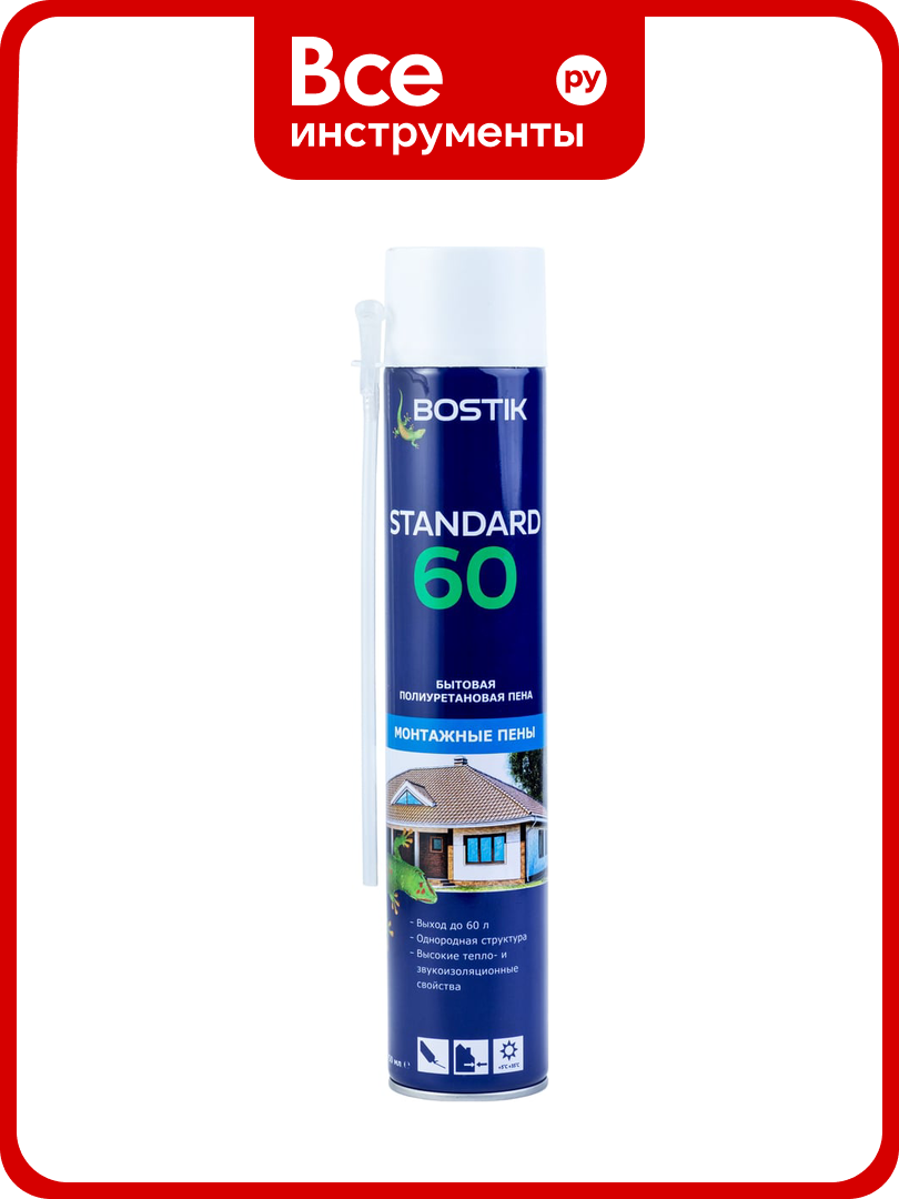 Пена бытовая полиуретановая Bostik Standard 60 750 мл 20020017