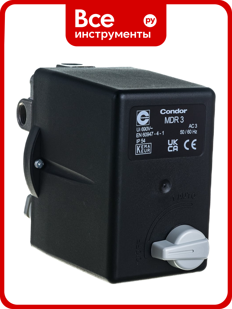 Реле давления MDR_3/11_R3/16_GDA_AAAA_090A110_CHI_JXX CONDOR WERKE, Применяется для контроля уровня подаваемого воздуха