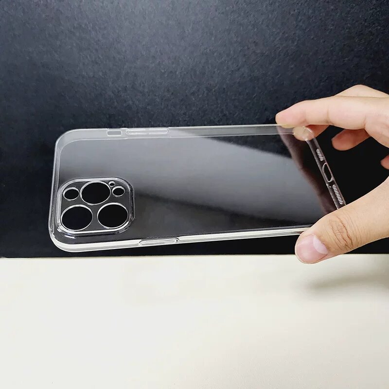 IPhone 12 прозрачный пластиковый чехол с полным покрытием камеры