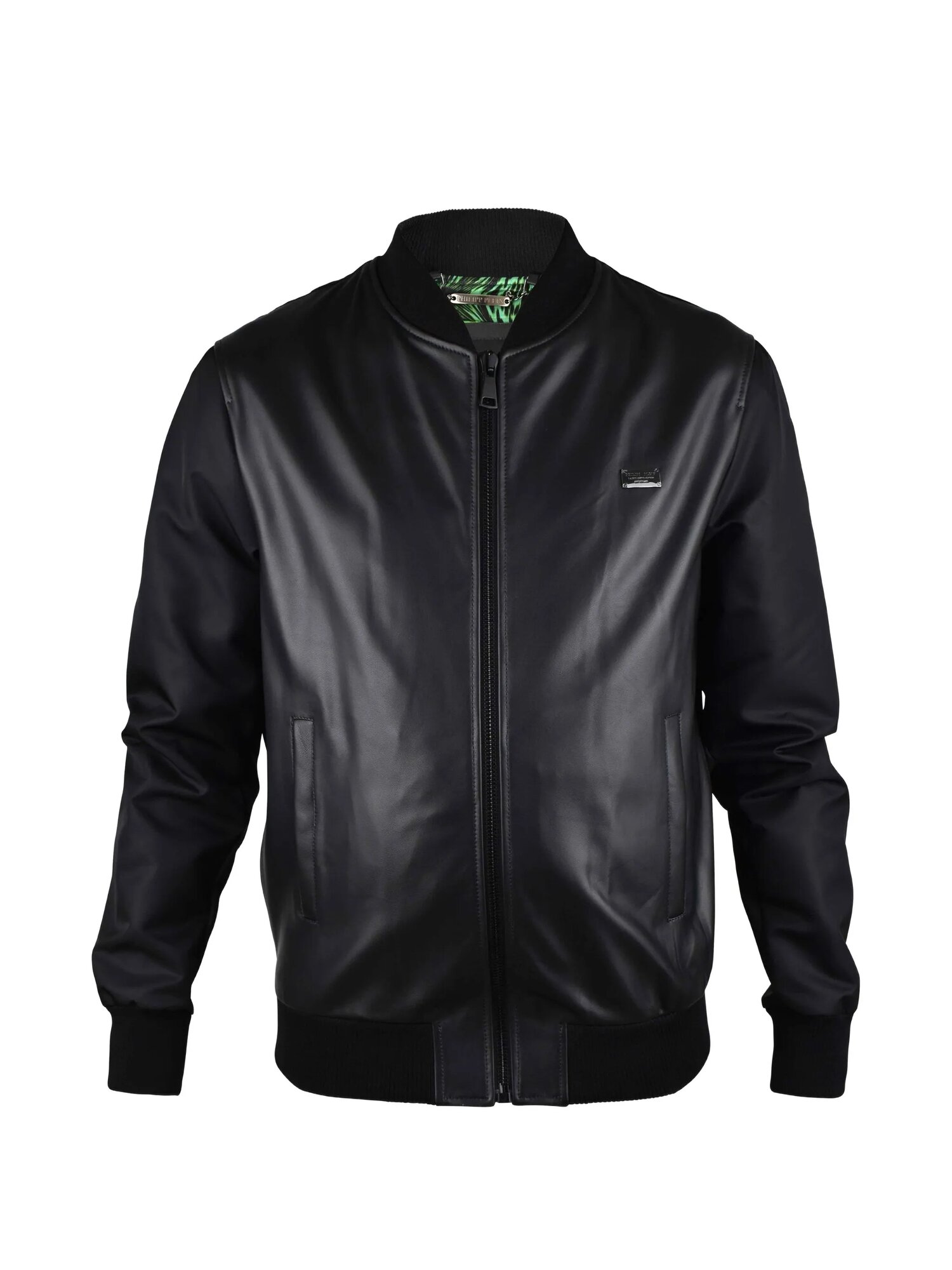 Куртка Logo-plaque leather bomber jacket