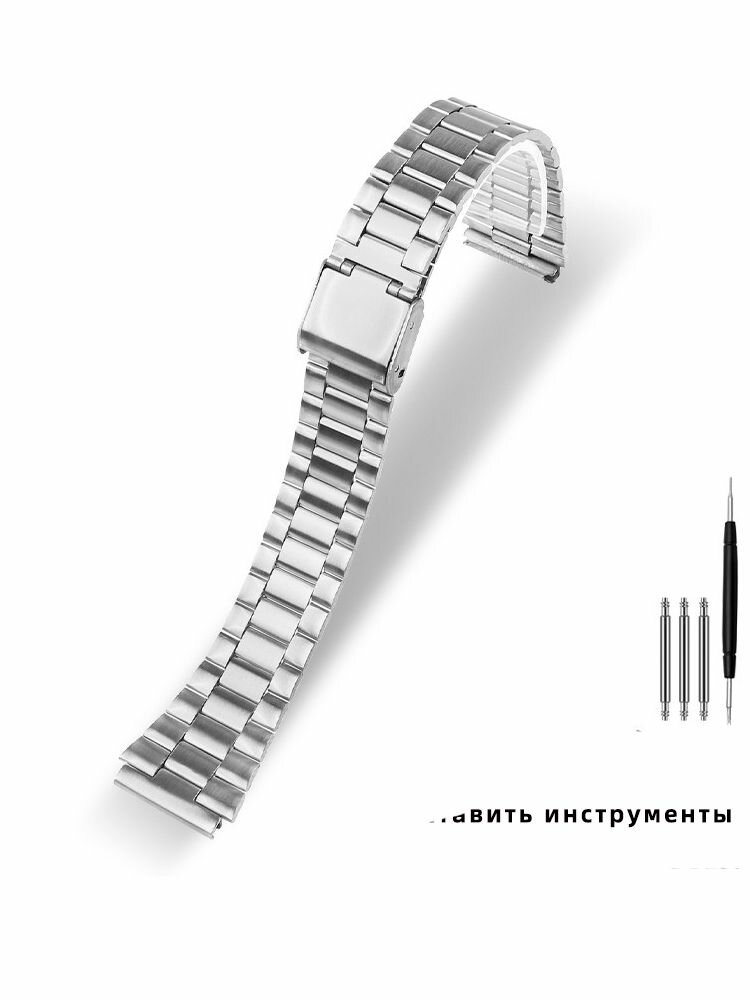 Ремешок из нержавеющей стали для часов Casio, 18 мм, для моделей A158WA, A159W, A168WA, A169, B650, AQ-230, A500W, F-91W, унисекс